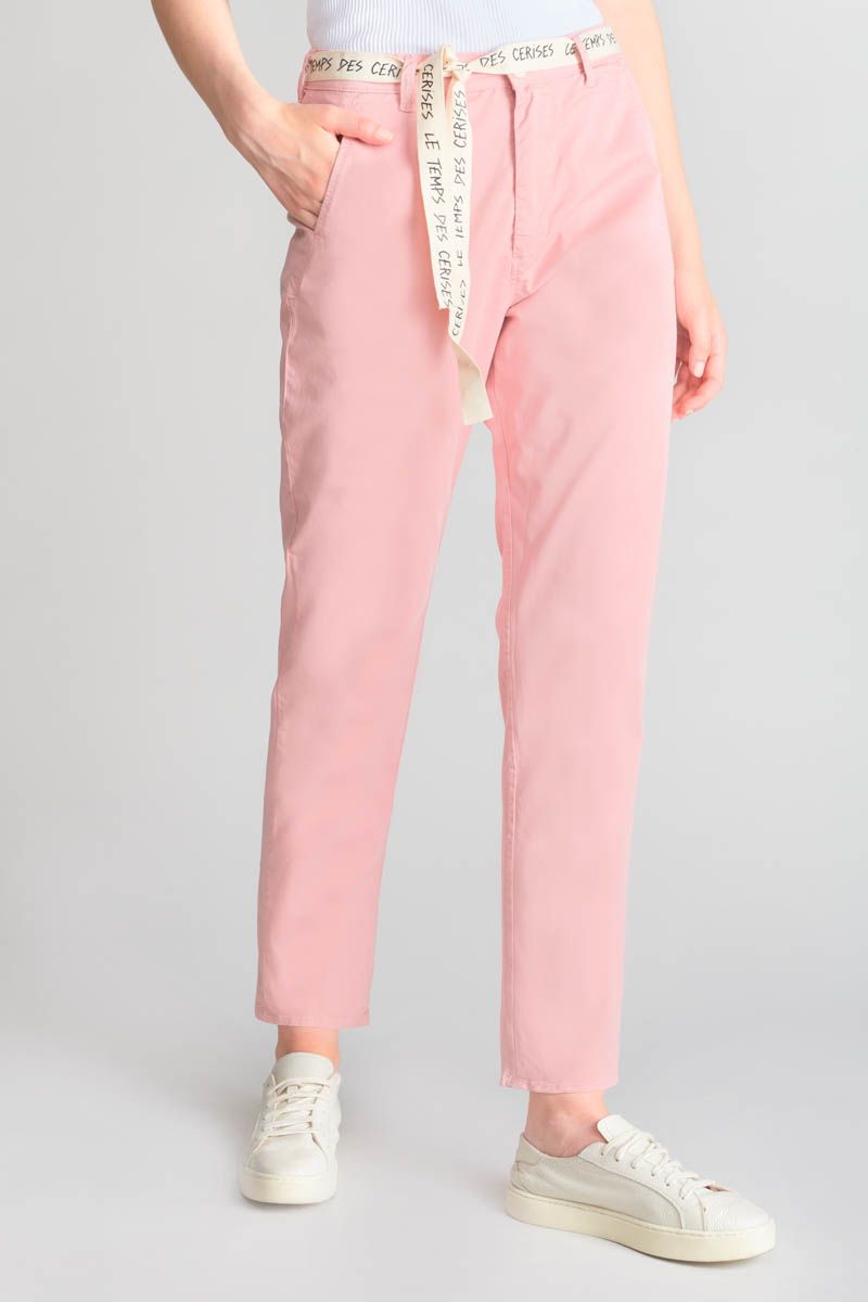 Pantalon chino loose Arlo rose : Jeans & Pantalons Femme : Le Temps des ...